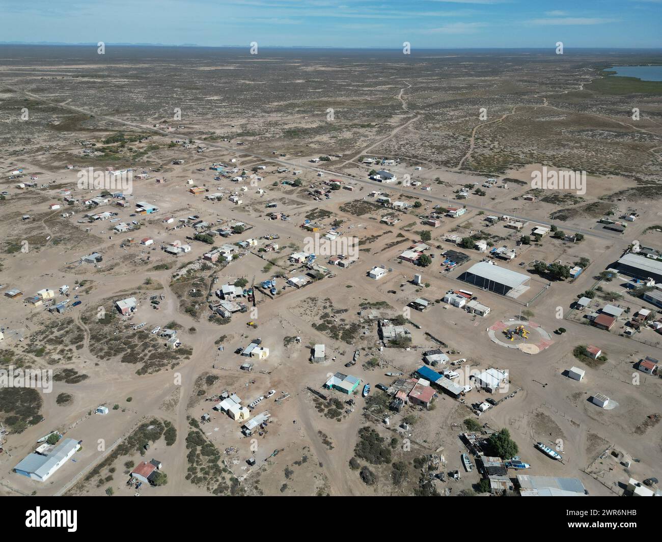 fishermen village Puerto chale magdalena bay aerial view panorama baja ...