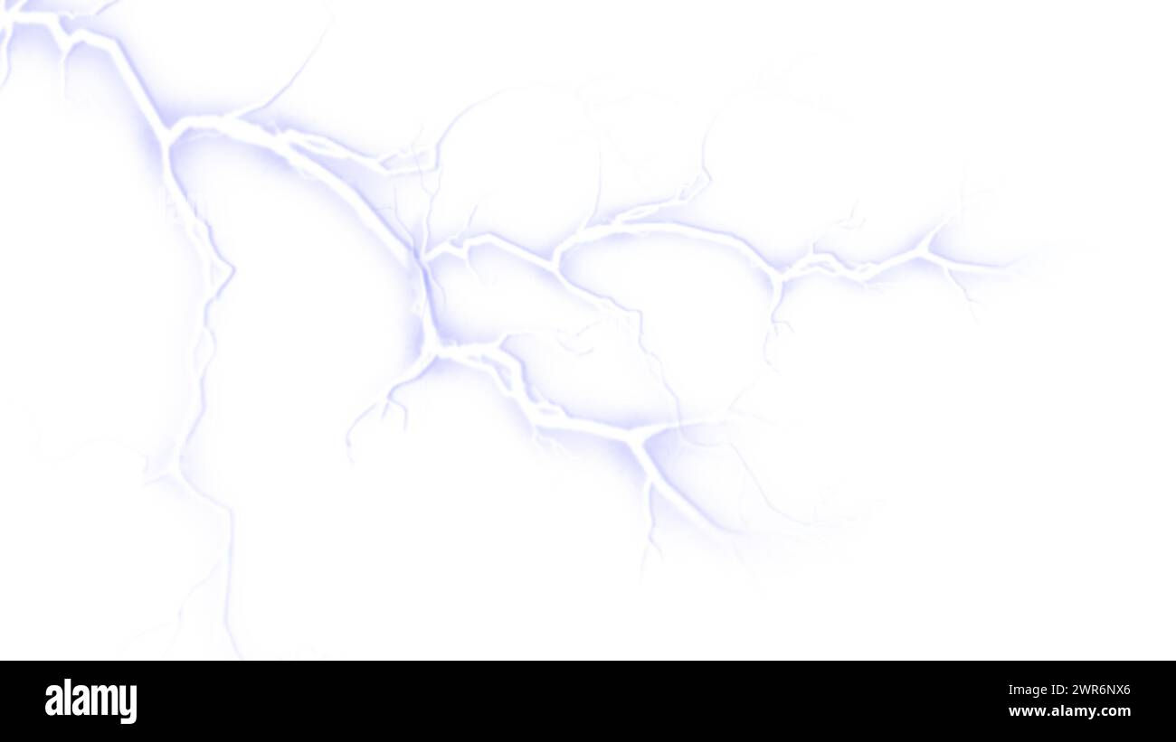 Dynamic lightning flash in blue light on white background, perfect for striking and energetic ...