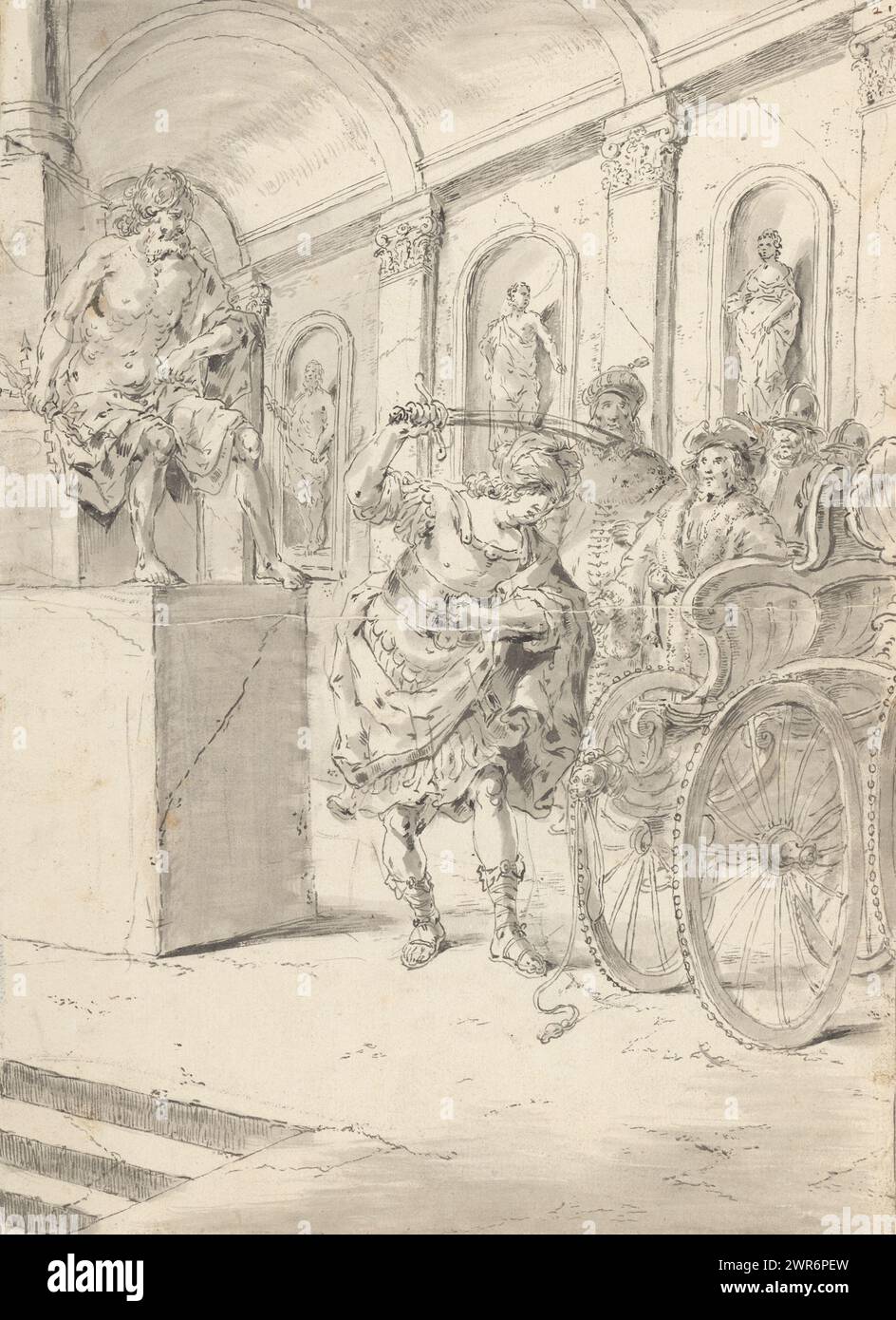 Alexander the Great cuts the Gordian knot, finds in the temple of ...