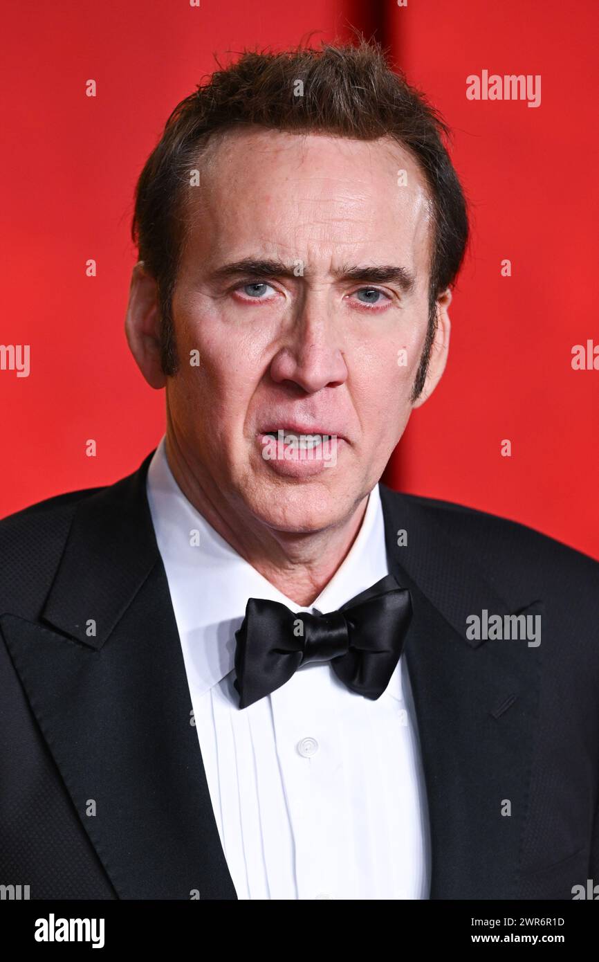 Los Angeles, USA. March 10th, 2024. Nicolas Cage arriving at the Vanity ...