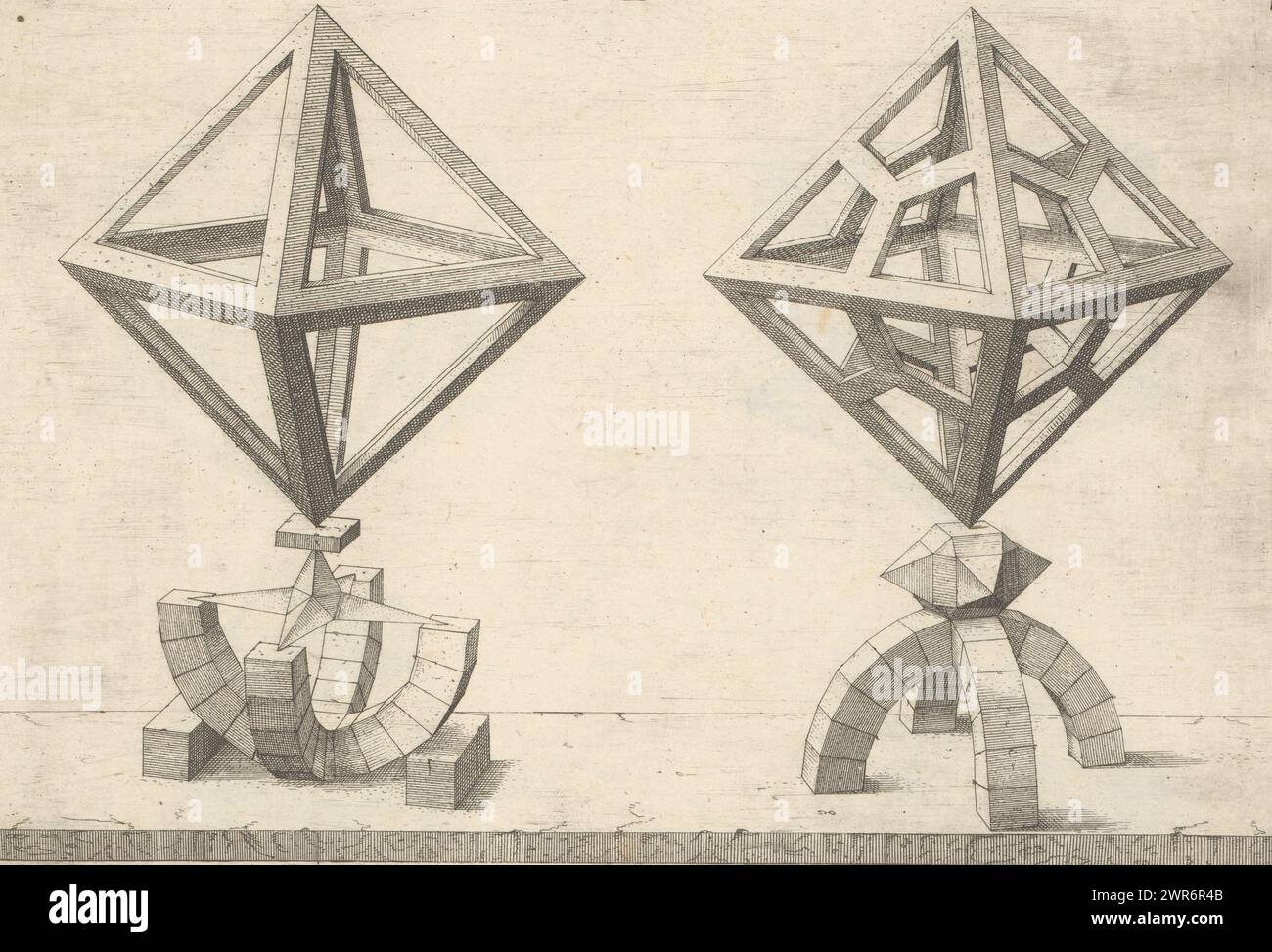 Two polyhedra with an octahedron as a starting point. The geometric ...