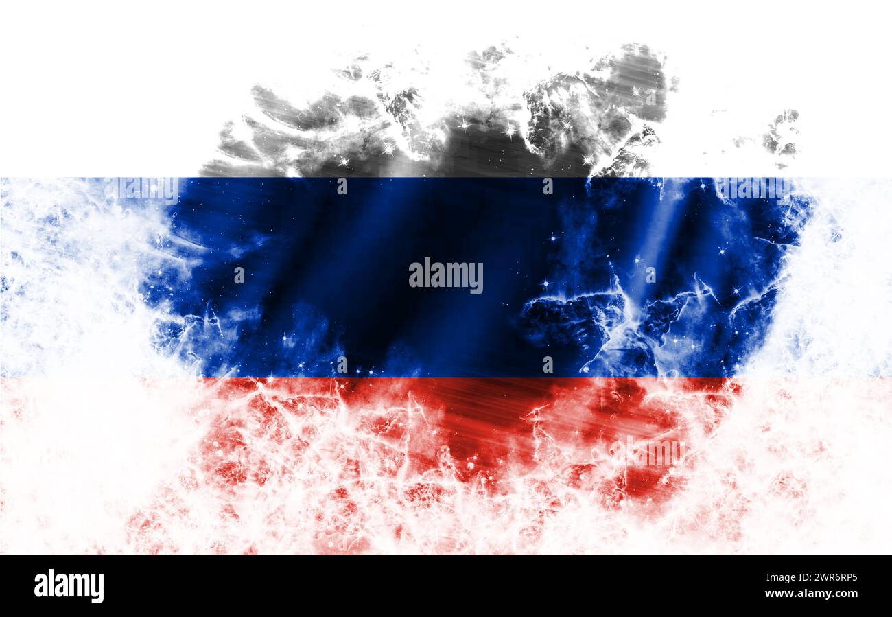 White background with worn Russia flag Stock Photo - Alamy