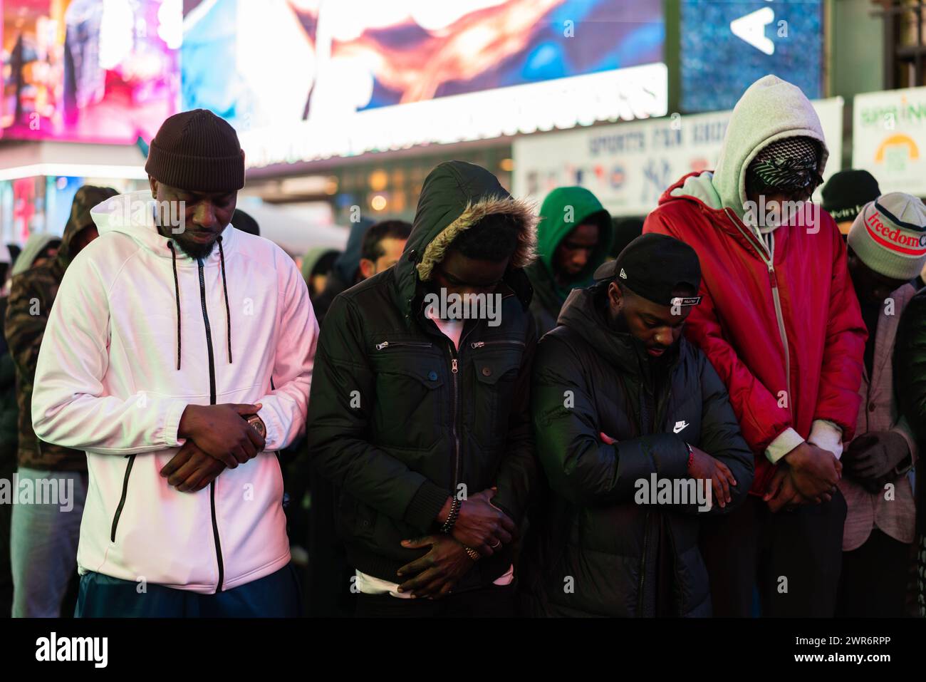 Muslims gathered in Times Square New York City, NY for the first ...