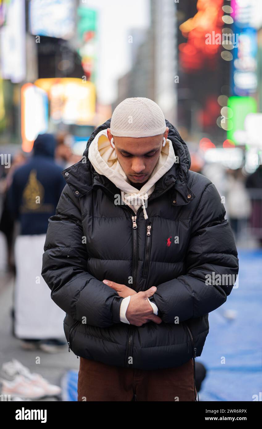 Muslims gathered in Times Square New York City, NY for the first ...
