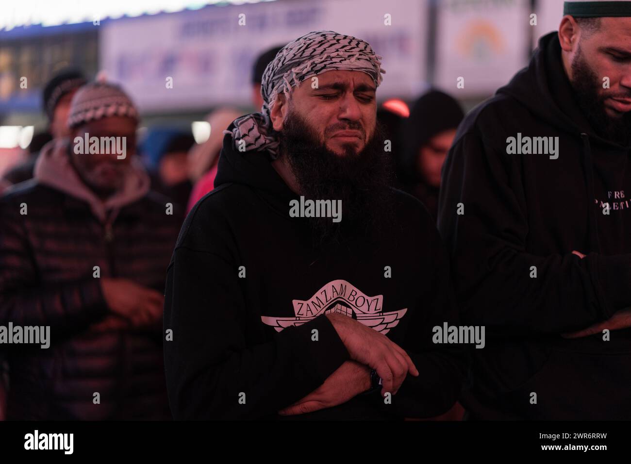 Muslims gathered in Times Square New York City, NY for the first ...