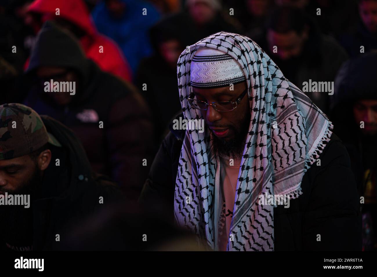 Muslims gathered in Times Square New York City, NY for the first ...
