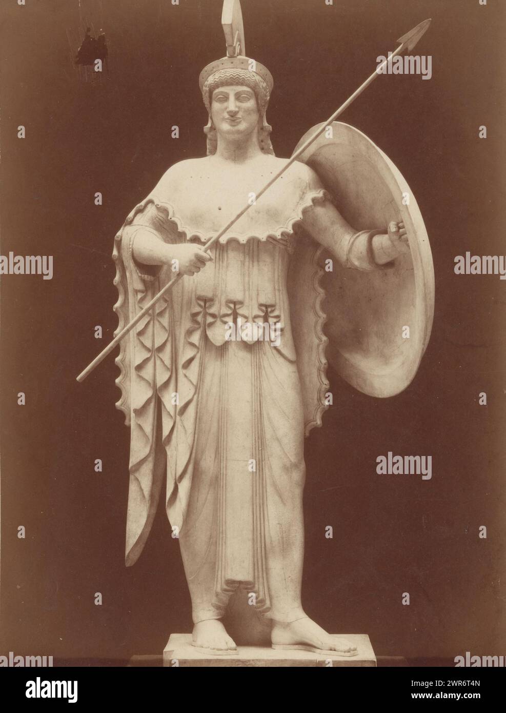 Sculpture of Pallas Athena, from the temple in Egina, Art Grec Athenée ...