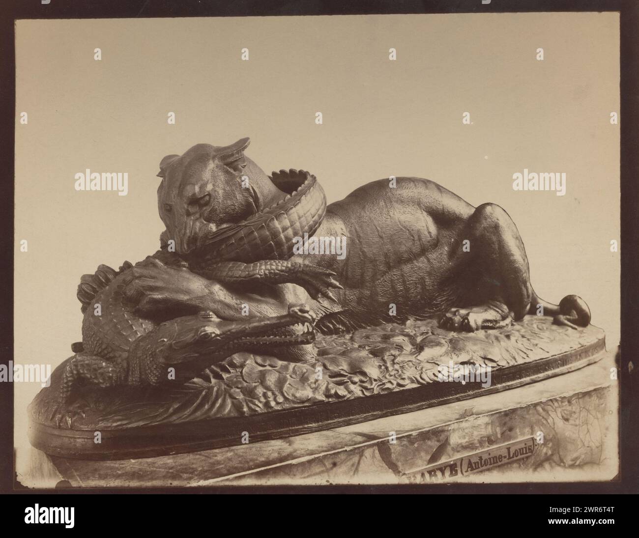 Image of a tiger devouring an alligator, by A. Barye, anonymous, c ...