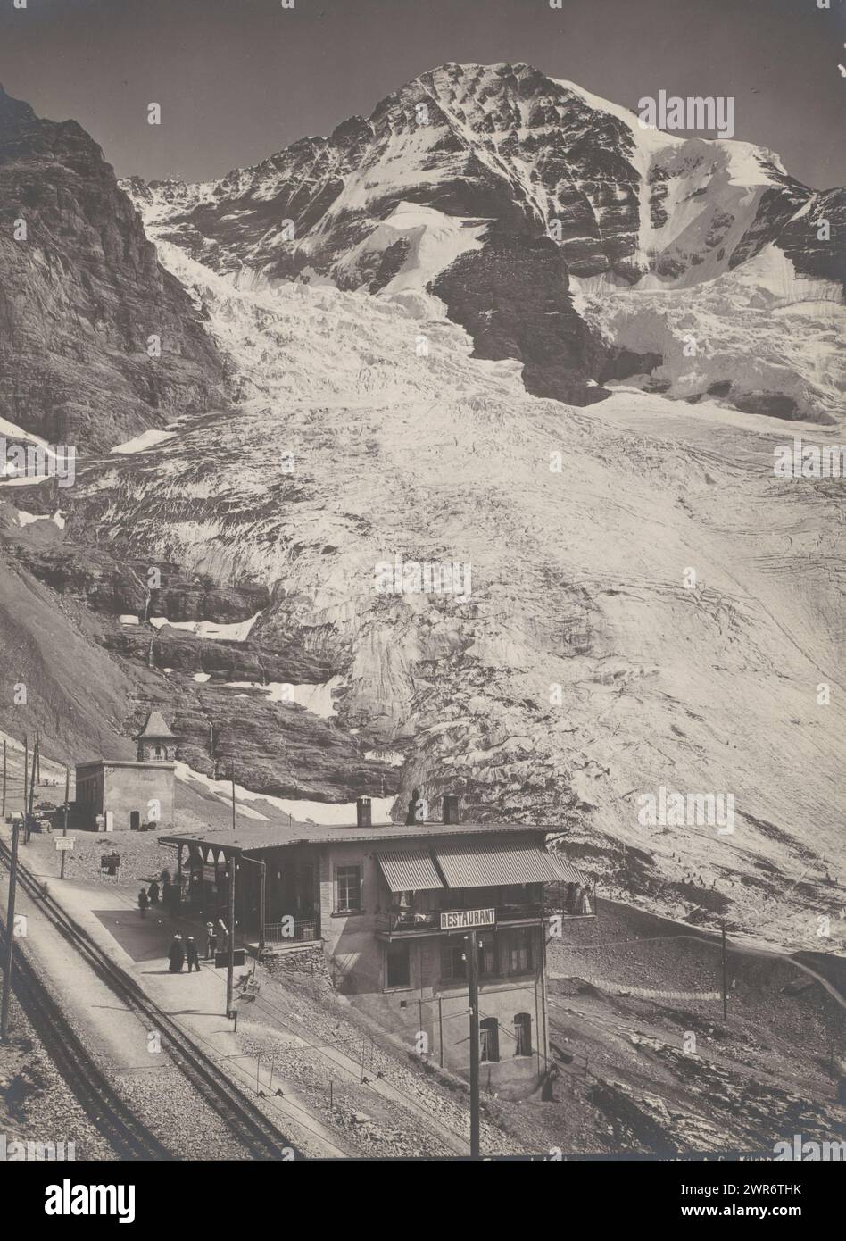 Jungfraubahn, Eigergletscher station, Mount Eiger in the background ...