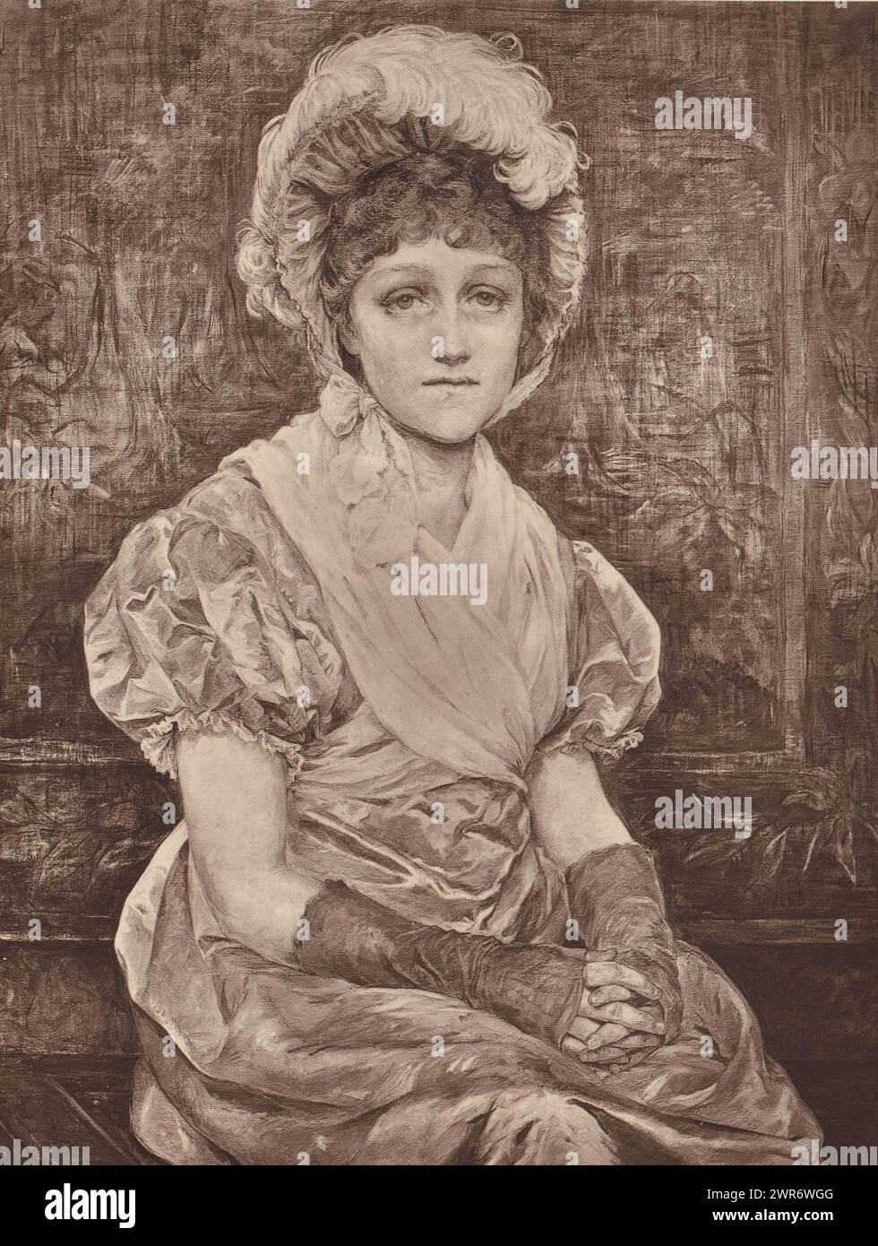 Reproduction of a painted portrait of an unknown woman by Georgina ...