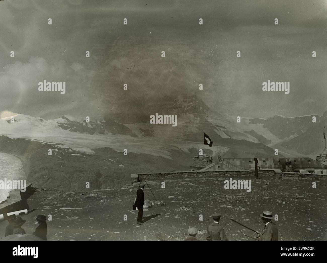 Film negative with shot of Zermatt, anonymous, Zermatt, 1921, height c ...