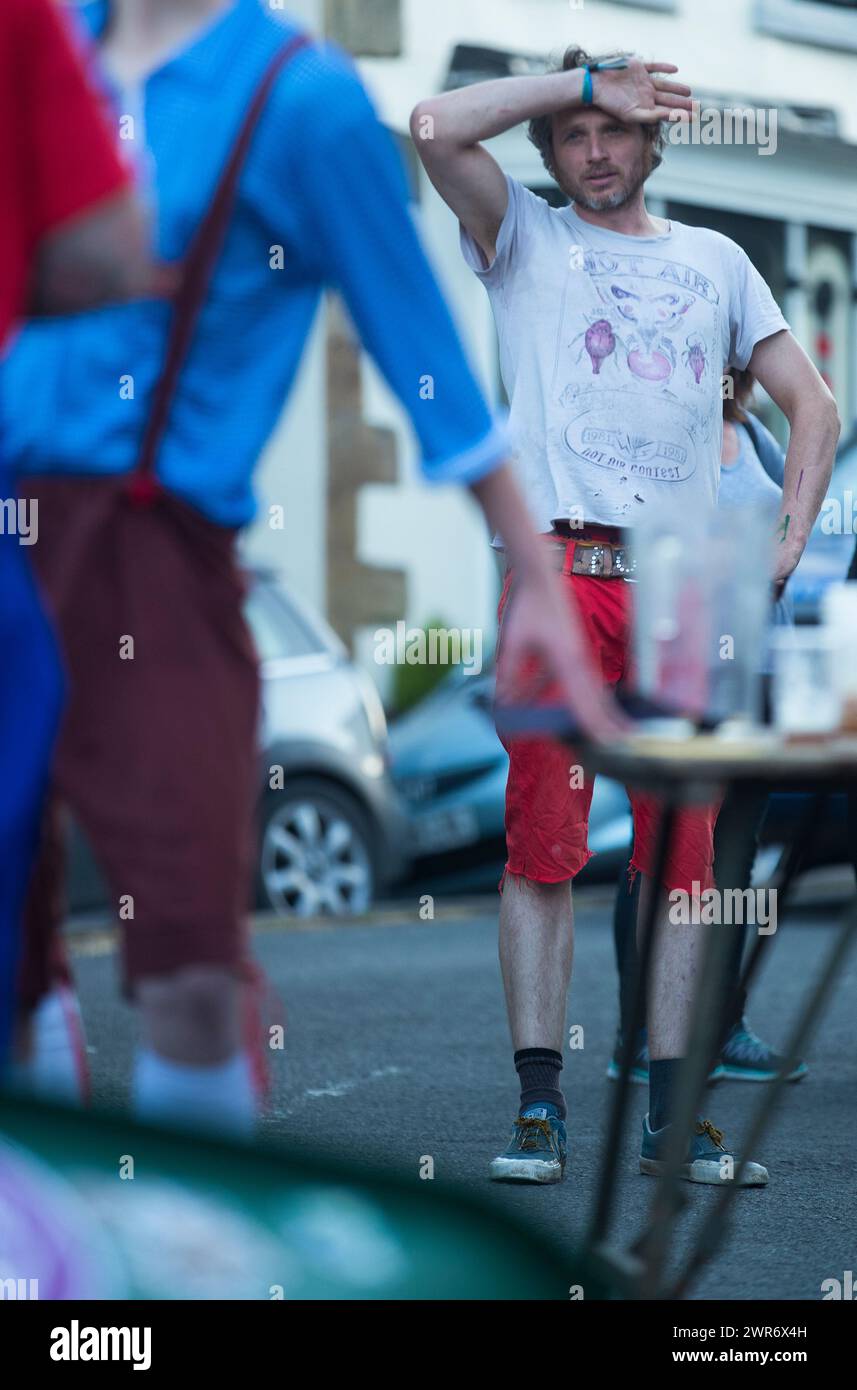 27/05/18 The end! Competitors take part in a vomit-inducing wheelbarrow ...