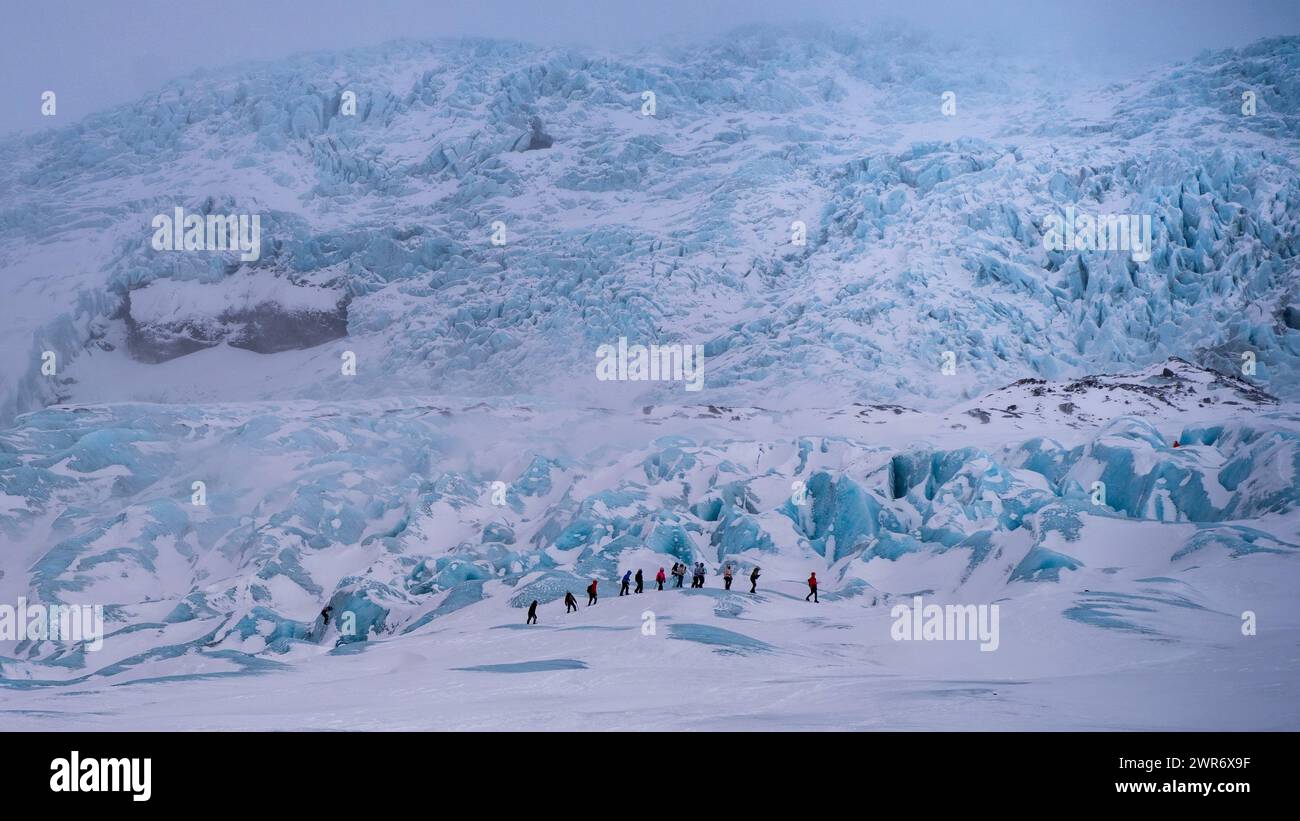 Spectacular glacier where it is possible to climb. Climbing on the ...