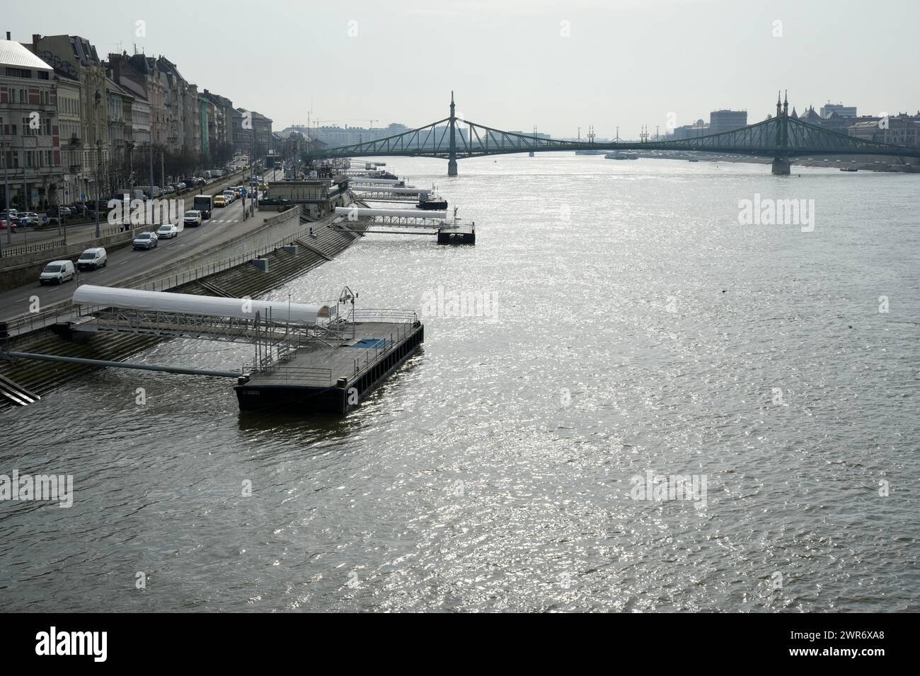 View of The River Danube and The Liberty Bridge, built between 1894 and ...