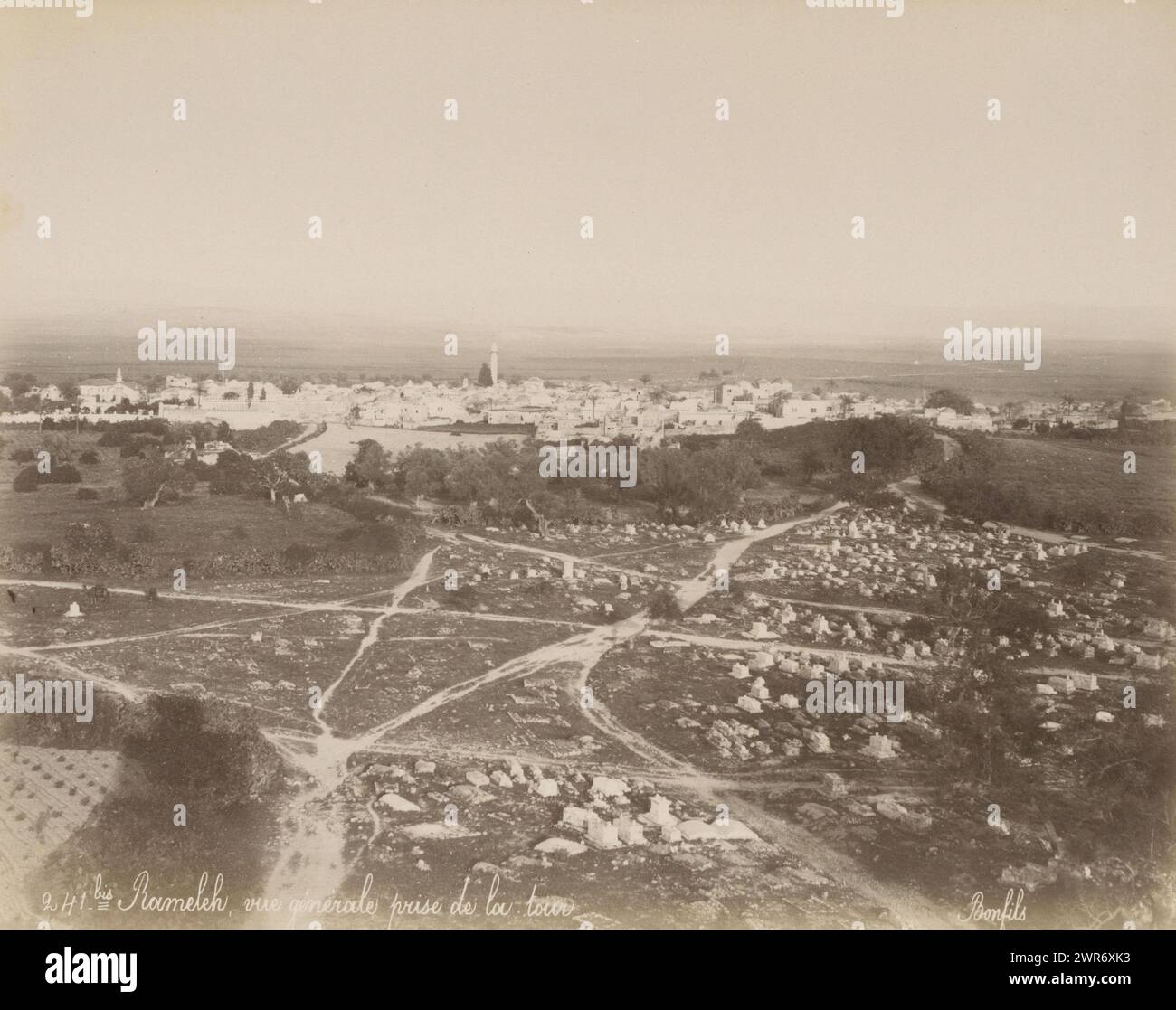 View of Ramla in Israel, Rameleh, vue générale prize de la tour (title ...