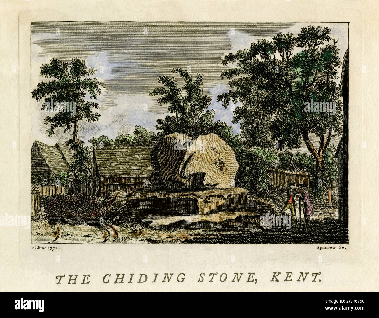 The Chiding Stone in the village of Chiddingstone, Kent, England ...