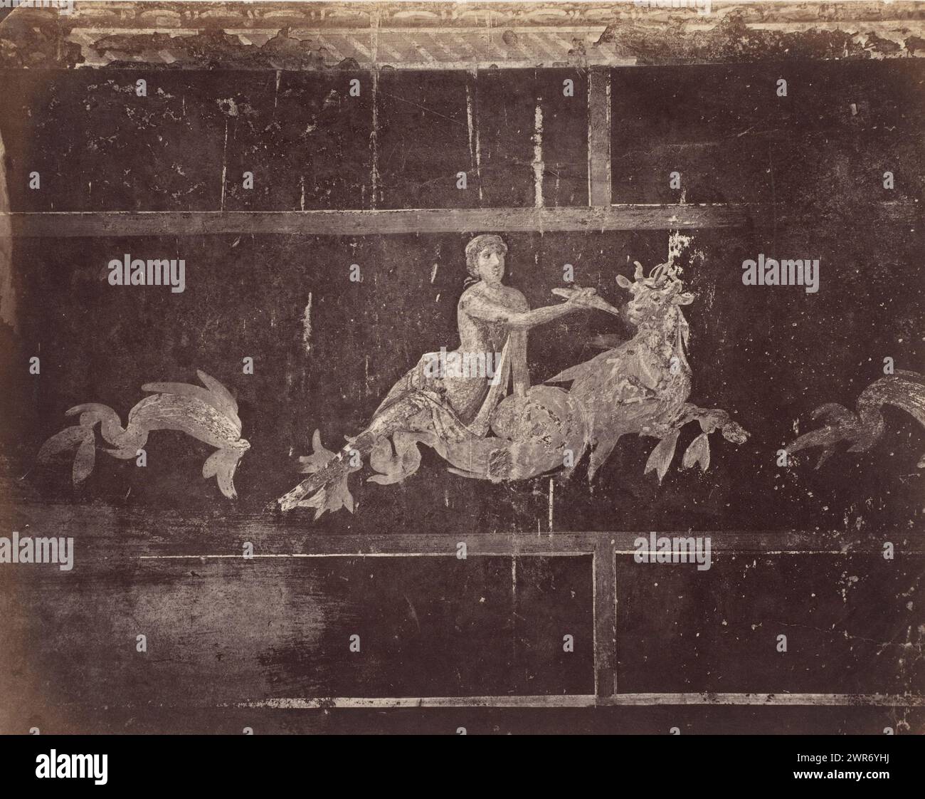 Photo reproduction of a fresco in Pompeii, Italy, anonymous, after ...