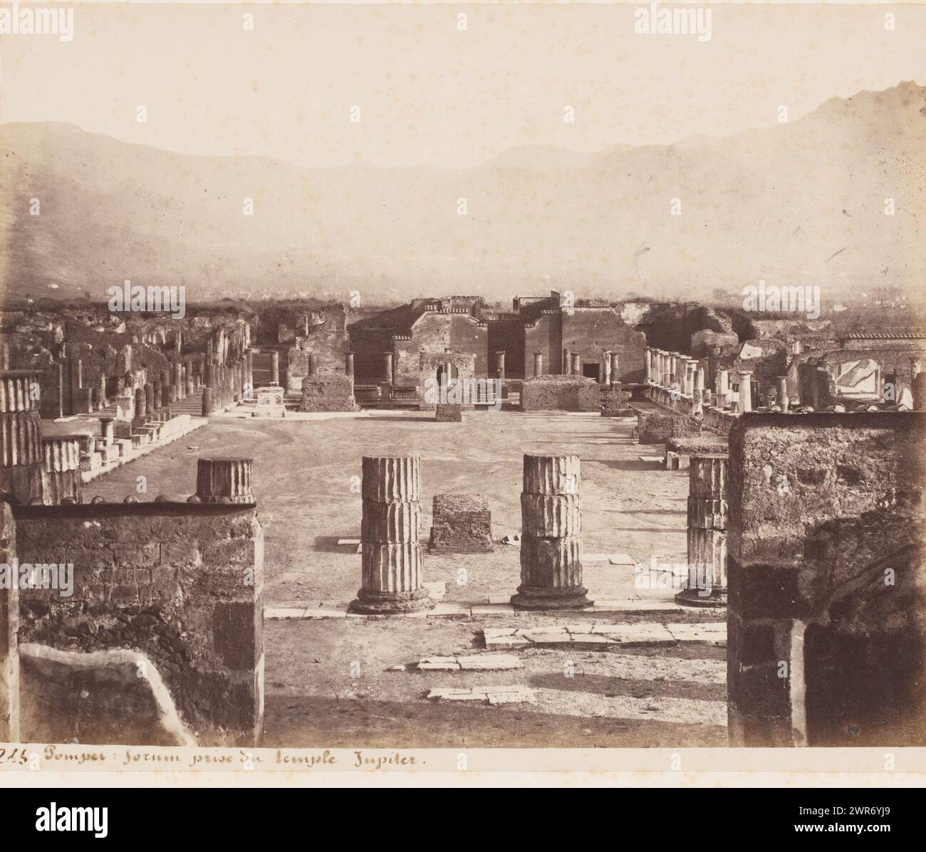 View of the Forum from the Temple of Jupiter in Pompeii, Italy, Forum ...