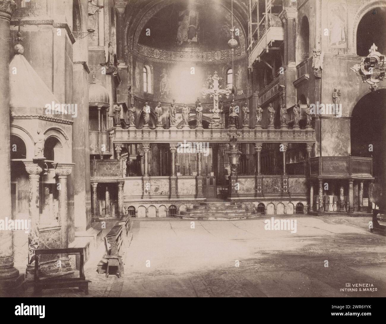 Interior of the San Marco in Venice, Italy, Interno S. Marco (title on ...
