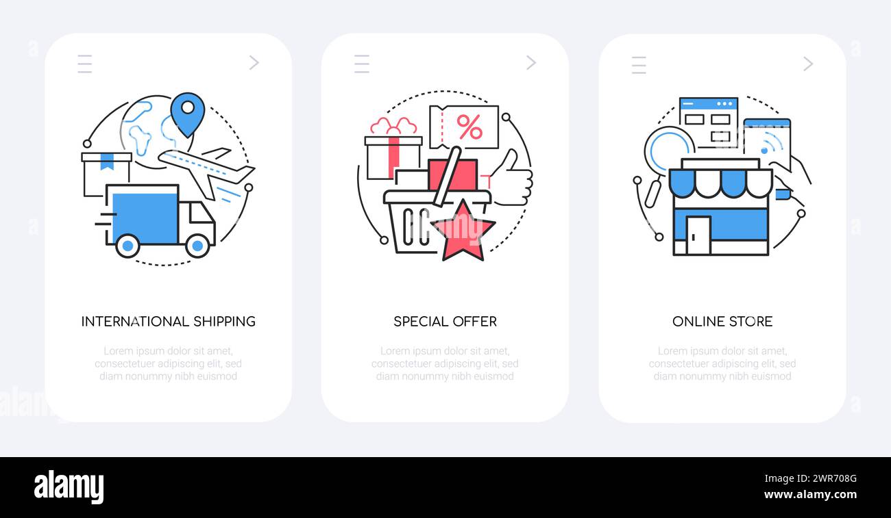 International shipping - line design style banners set Stock Vector ...