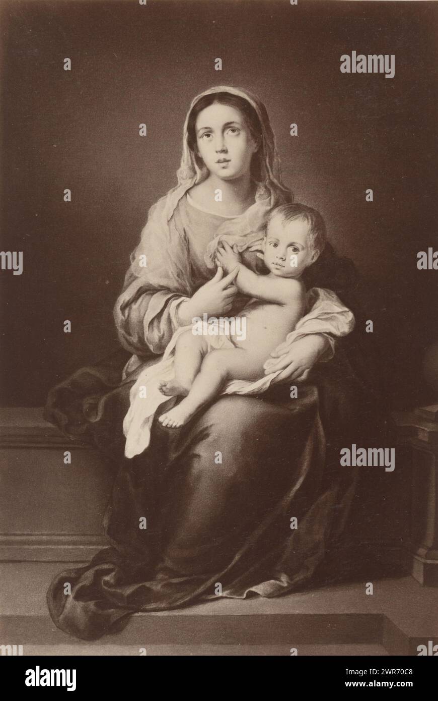 Photo reproduction of the painting Mary with Child by Murillo, Murillo ...