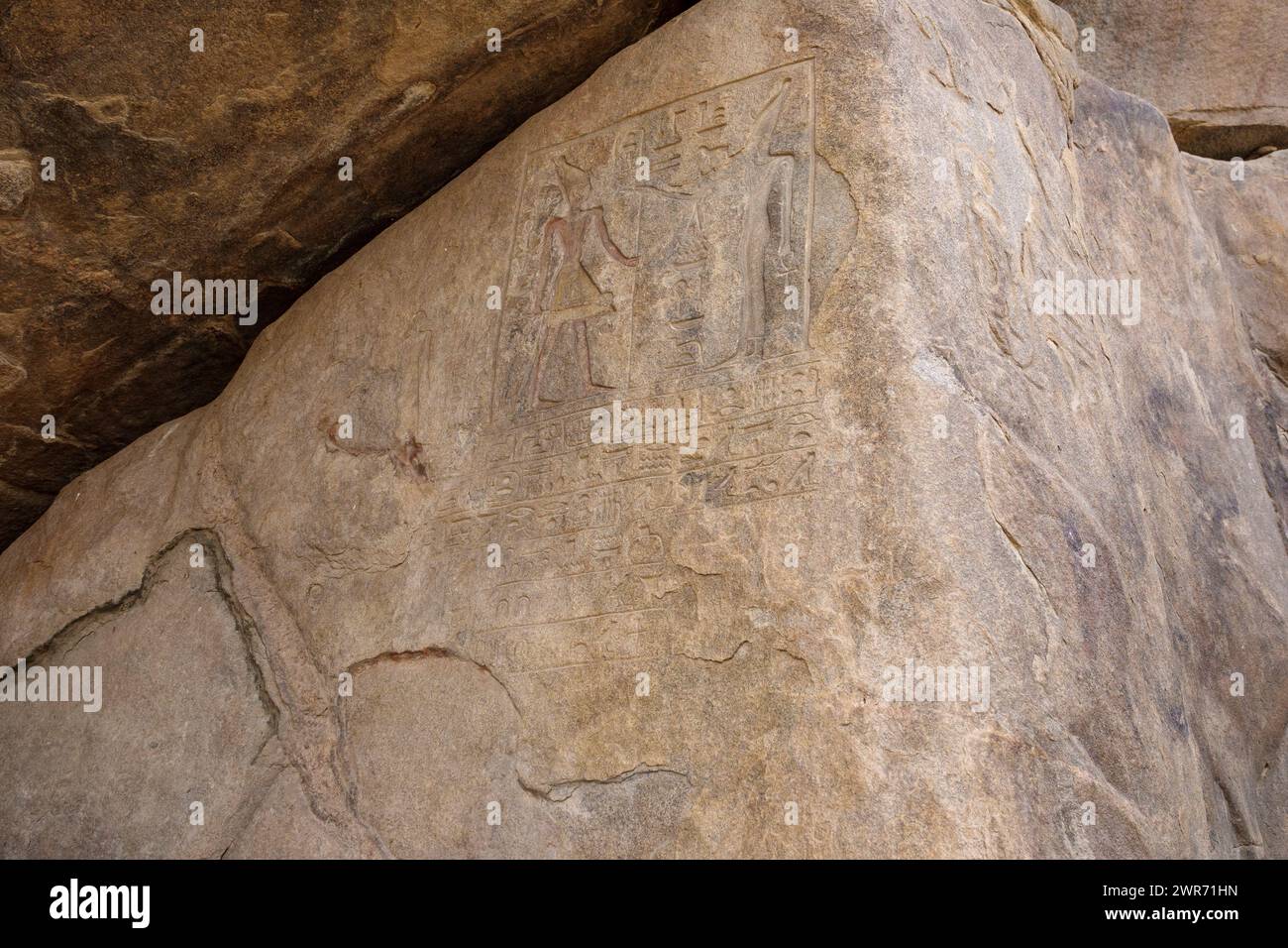 Rock inscriptions on Sehel Island, Aswan, Egypt Stock Photo - Alamy