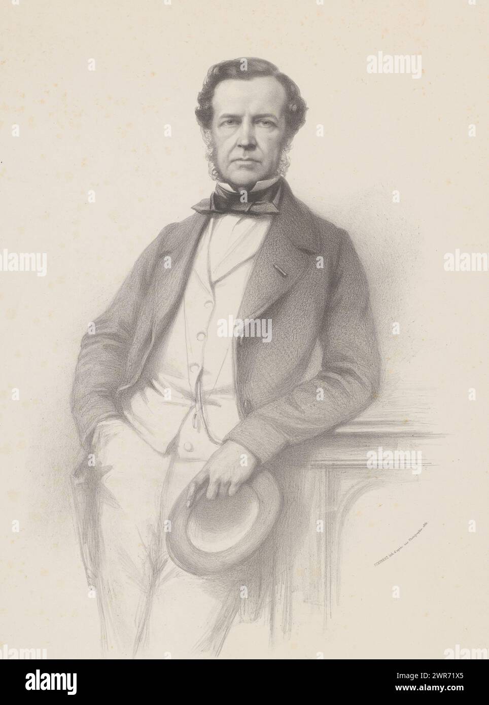 Portrait of Henri Auguste d'Anethan, print maker: Joseph Schubert ...