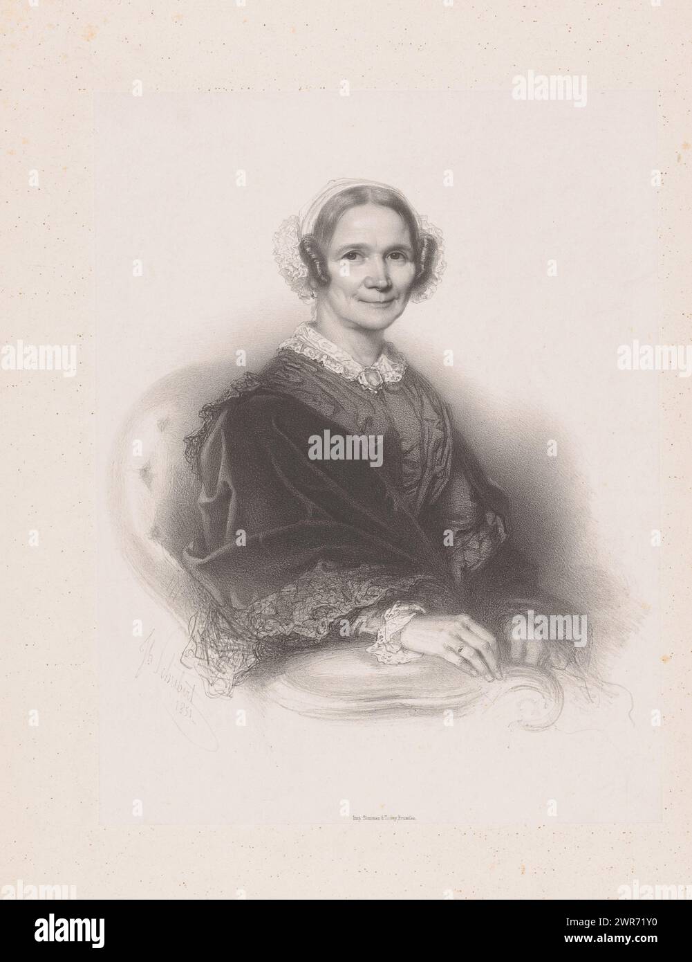 Portrait of an unknown woman, print maker: Joseph Schubert, printer ...