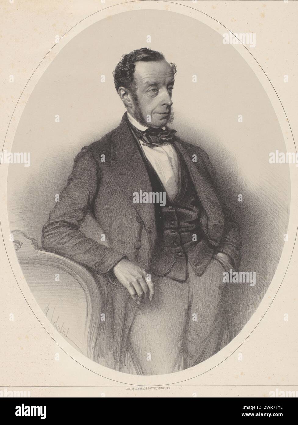 Portrait of an unknown man, print maker: Joseph Schubert, printer ...