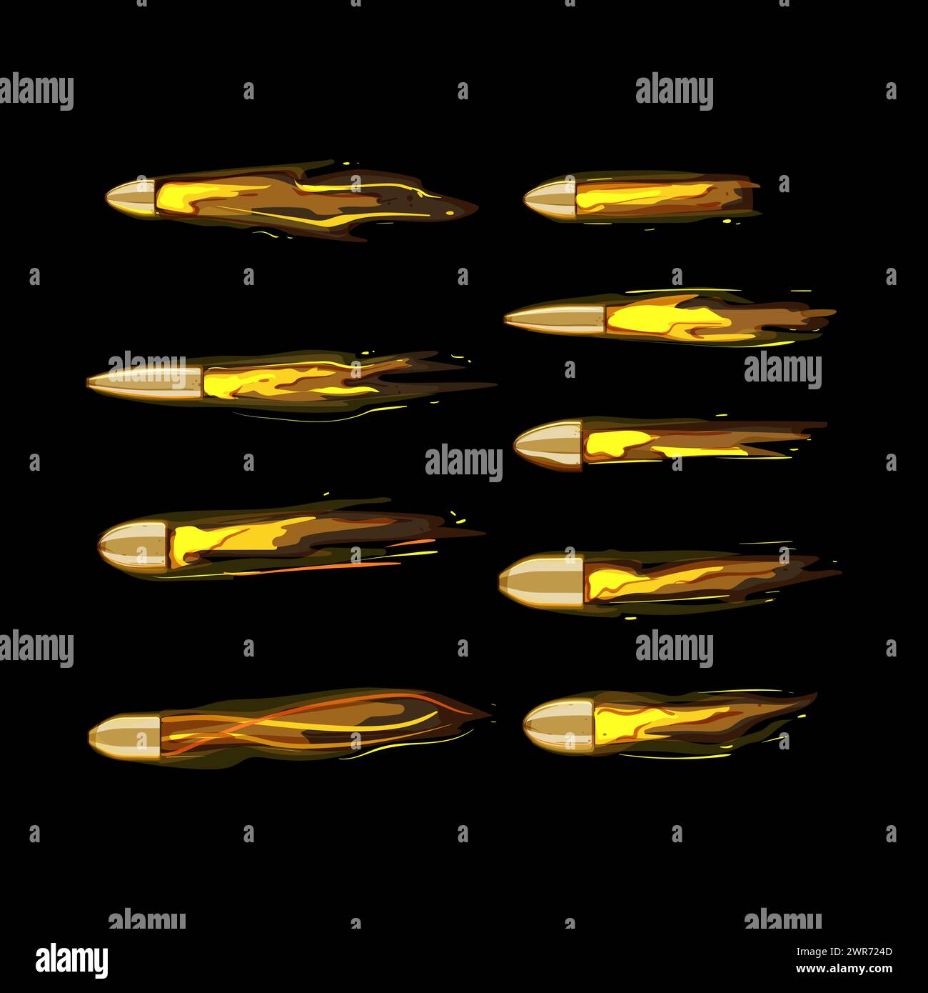 bullet flying set cartoon vector illustration Stock Vector Image & Art ...