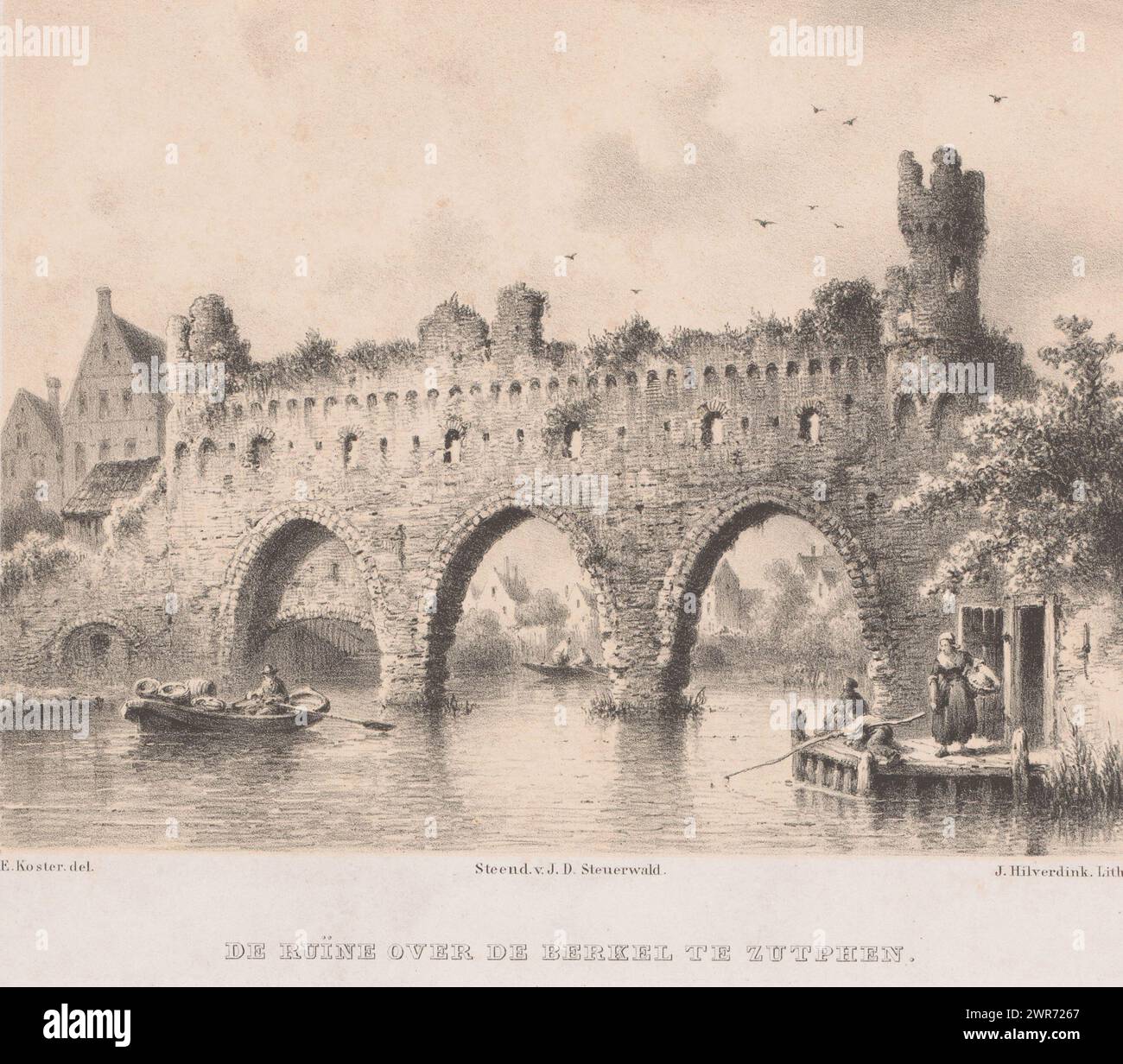 Berkelpoort in Zutphen, The ruin over the Berkel in Zutphen, Under the ...