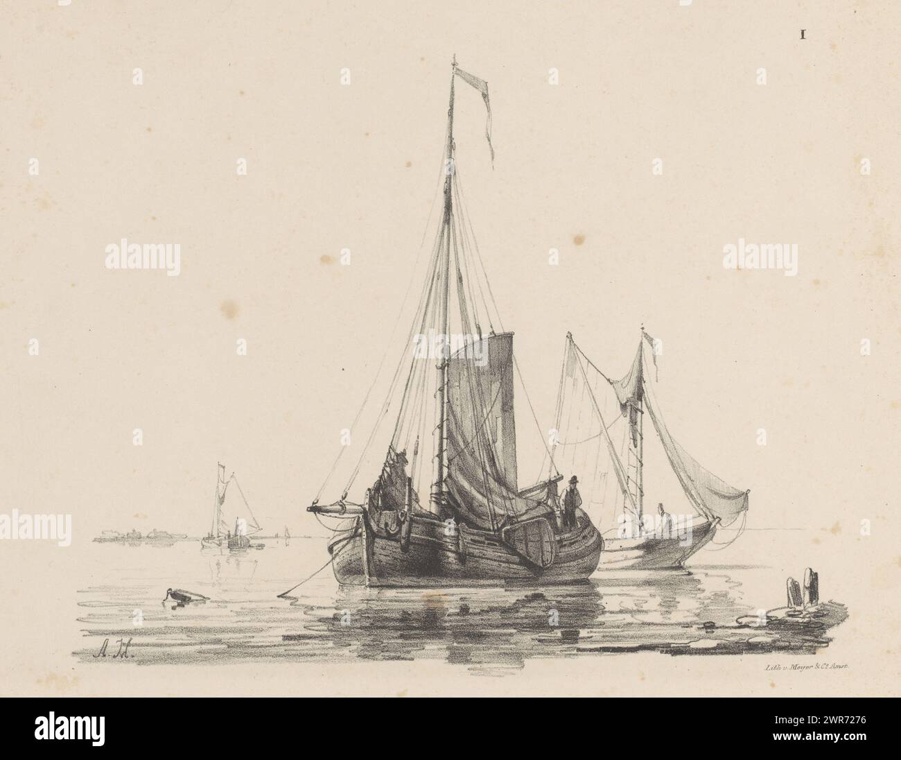 Three sailing ships, Ship studies by A. Hulk first episode (series ...