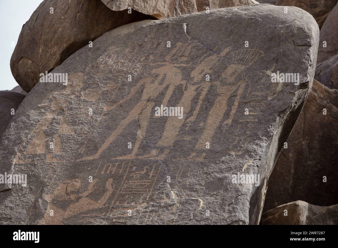 Rock inscriptions on Sehel Island, Aswan, Egypt Stock Photo - Alamy