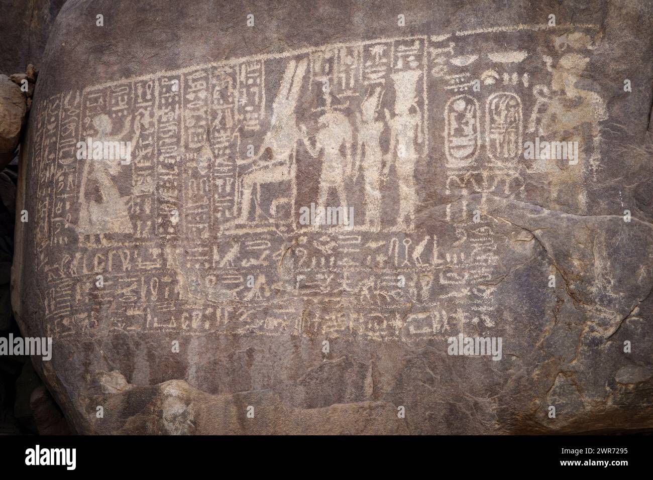 Rock inscriptions on Sehel Island, Aswan, Egypt Stock Photo - Alamy