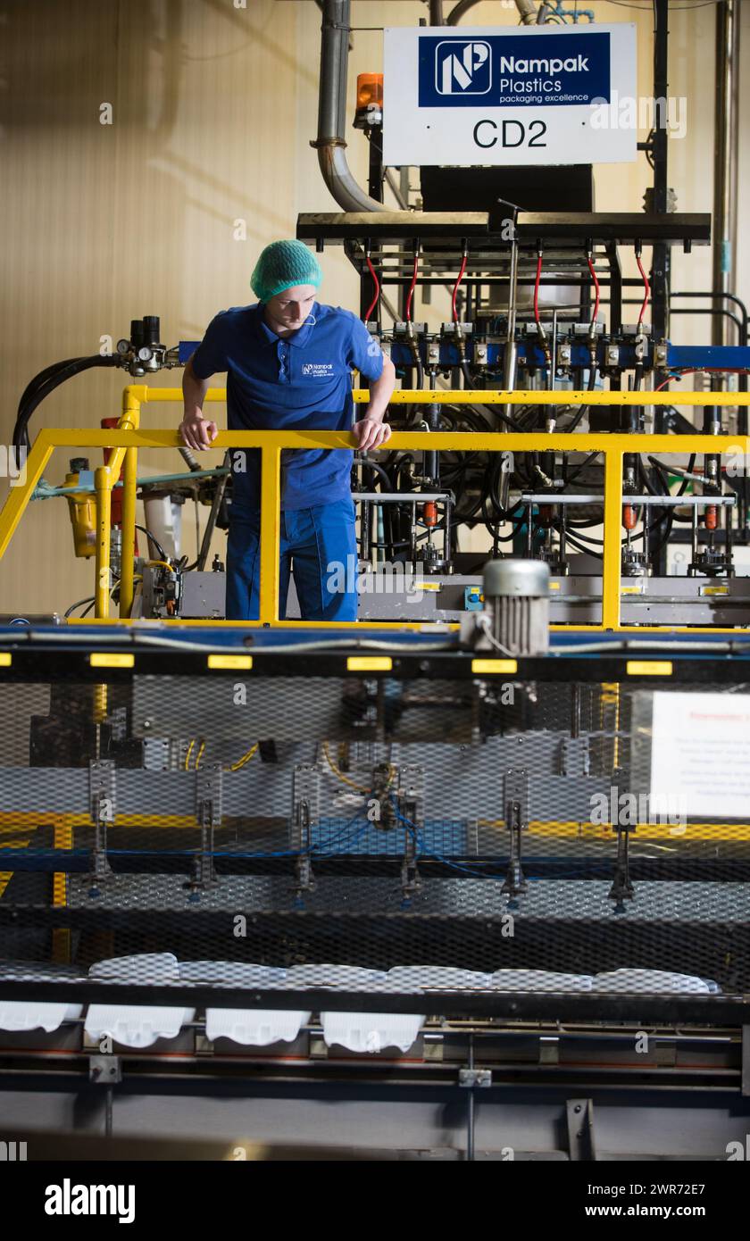 25/04/18 Machine Operator, Shaun Perry, 21, at Nampak's Dagenham plant ...