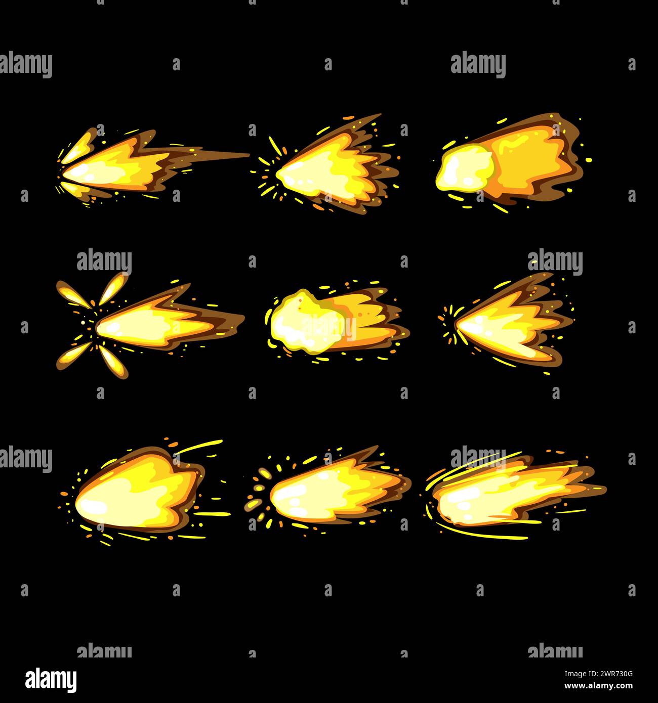 gun flash set cartoon vector illustration Stock Vector Image & Art - Alamy