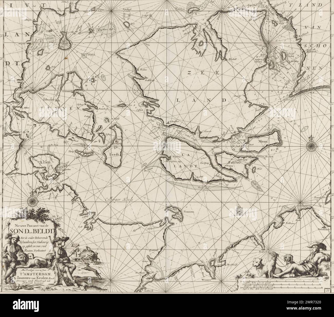 Pass map of the Danish Islands, with part of the coast of Sweden and ...
