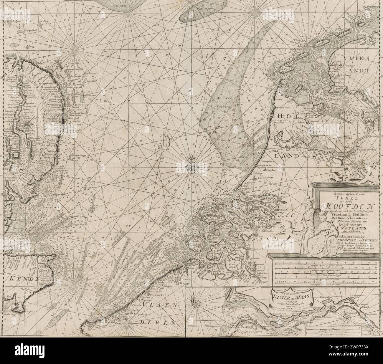 Pass map of the southern part of the North Sea and part of the east ...