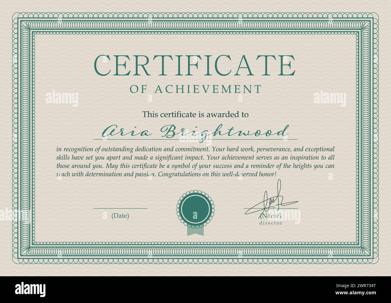 Certificate Or Diploma In Vintage Style Frame Borders Design Simple