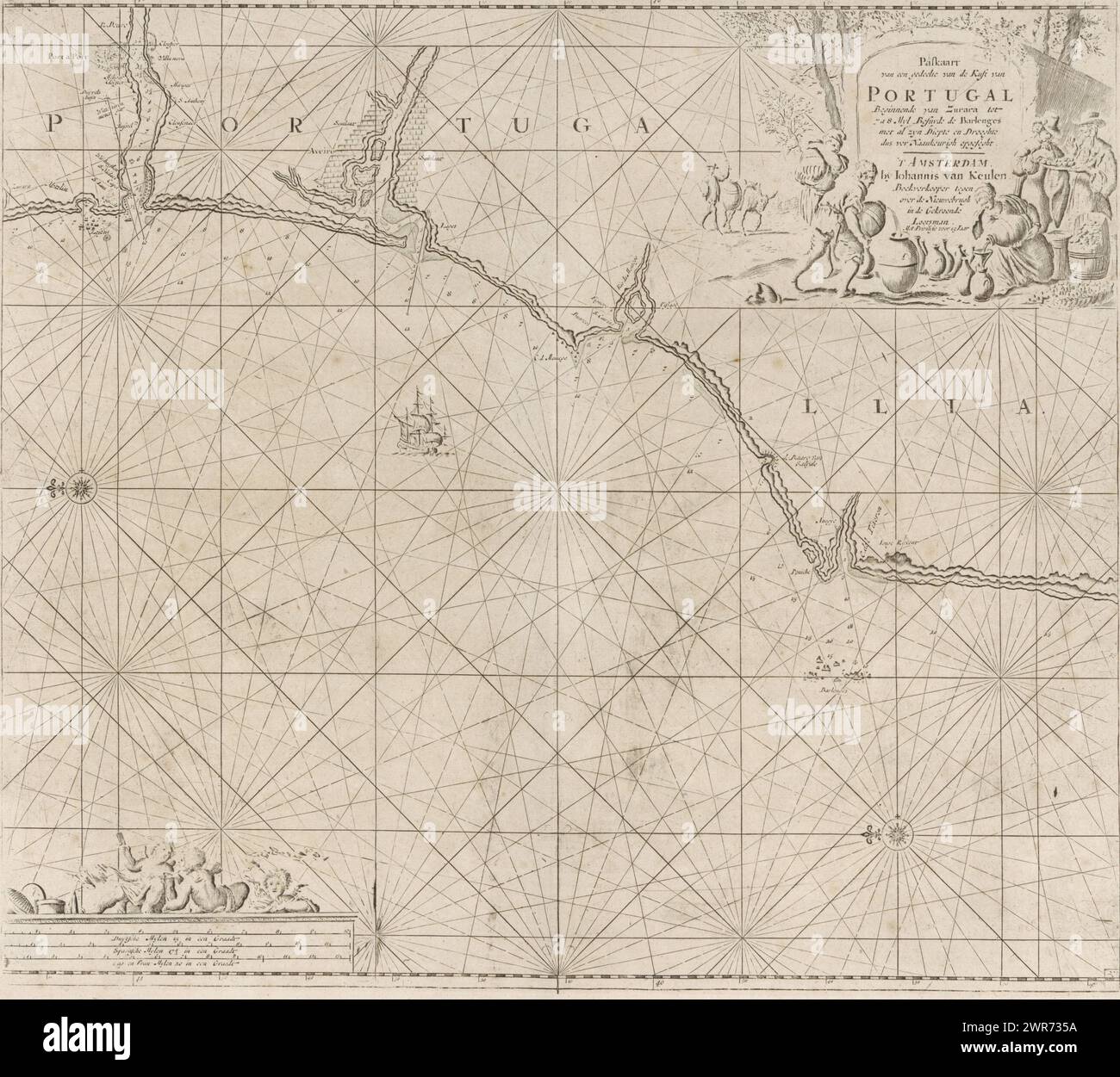 Sea chart of a part of the south coast of Portugal, Map of a part of ...