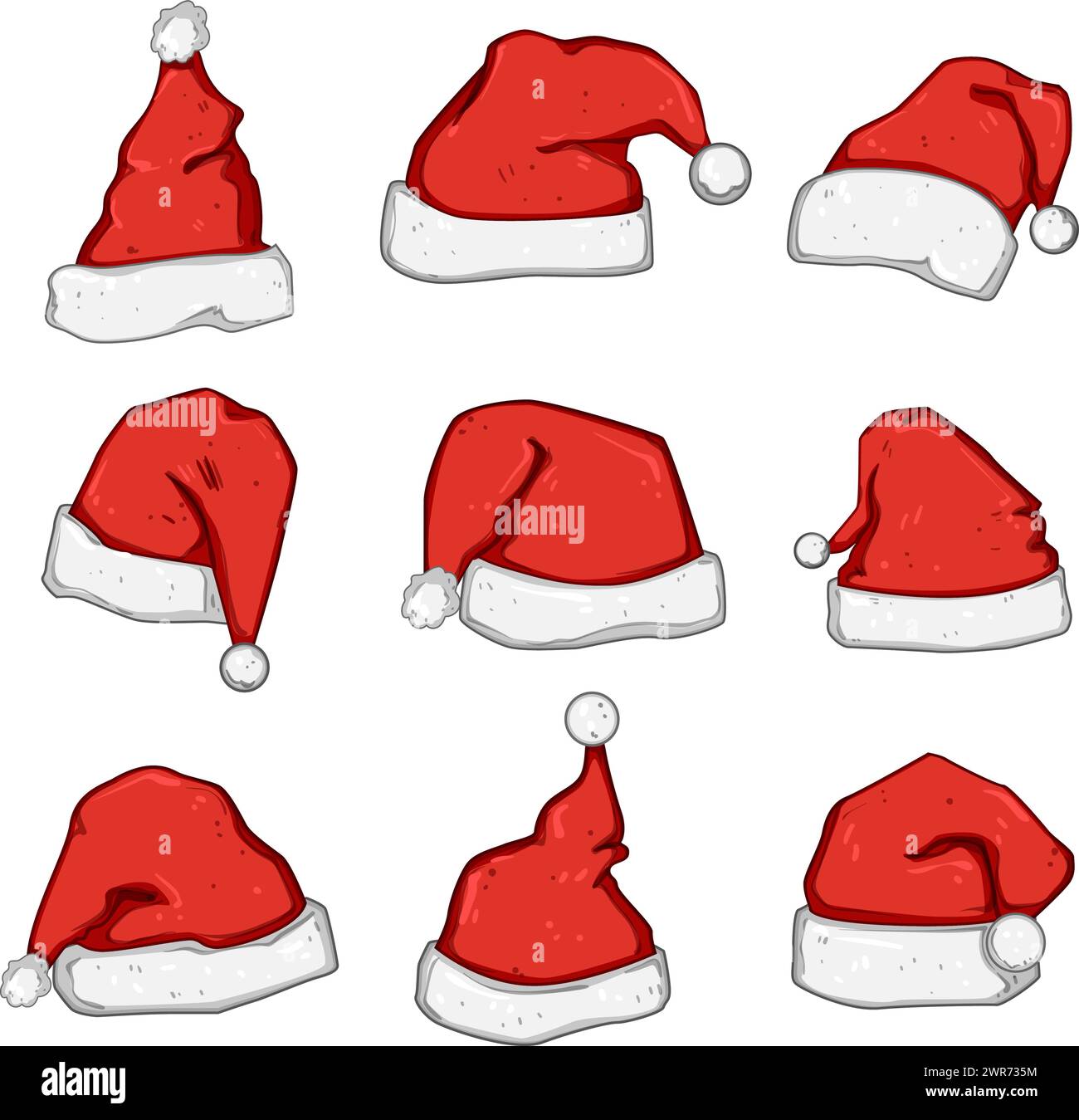 hat santa set cartoon vector illustration Stock Vector Image & Art - Alamy