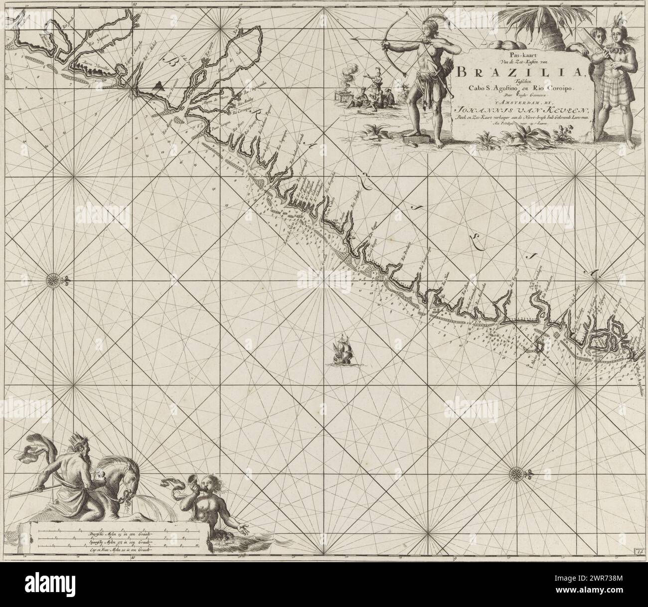 Pass map of a part of the east coast of Brazil, Pass map of the sea ...