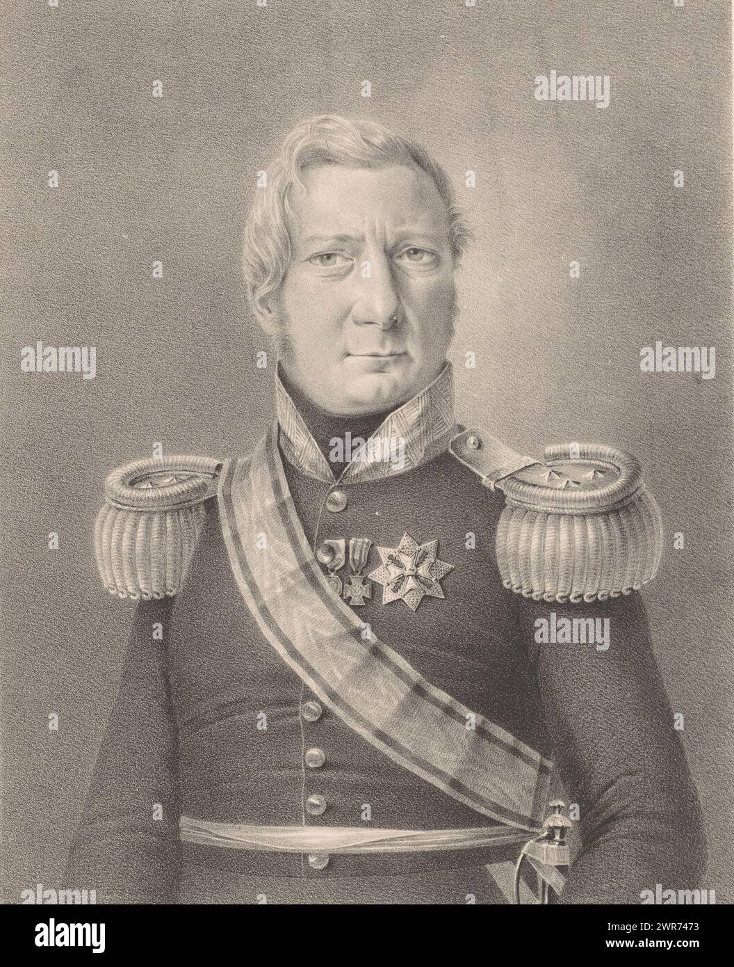 Portrait of Hendrik Merkus de Kock, The sitter wears a military uniform ...