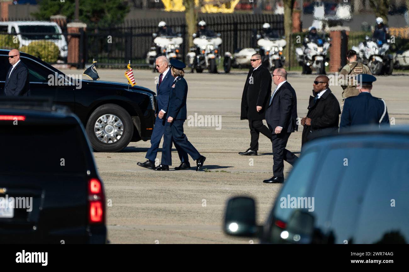 United States. 11th Mar, 2024. President Joe Biden walks toward the ...