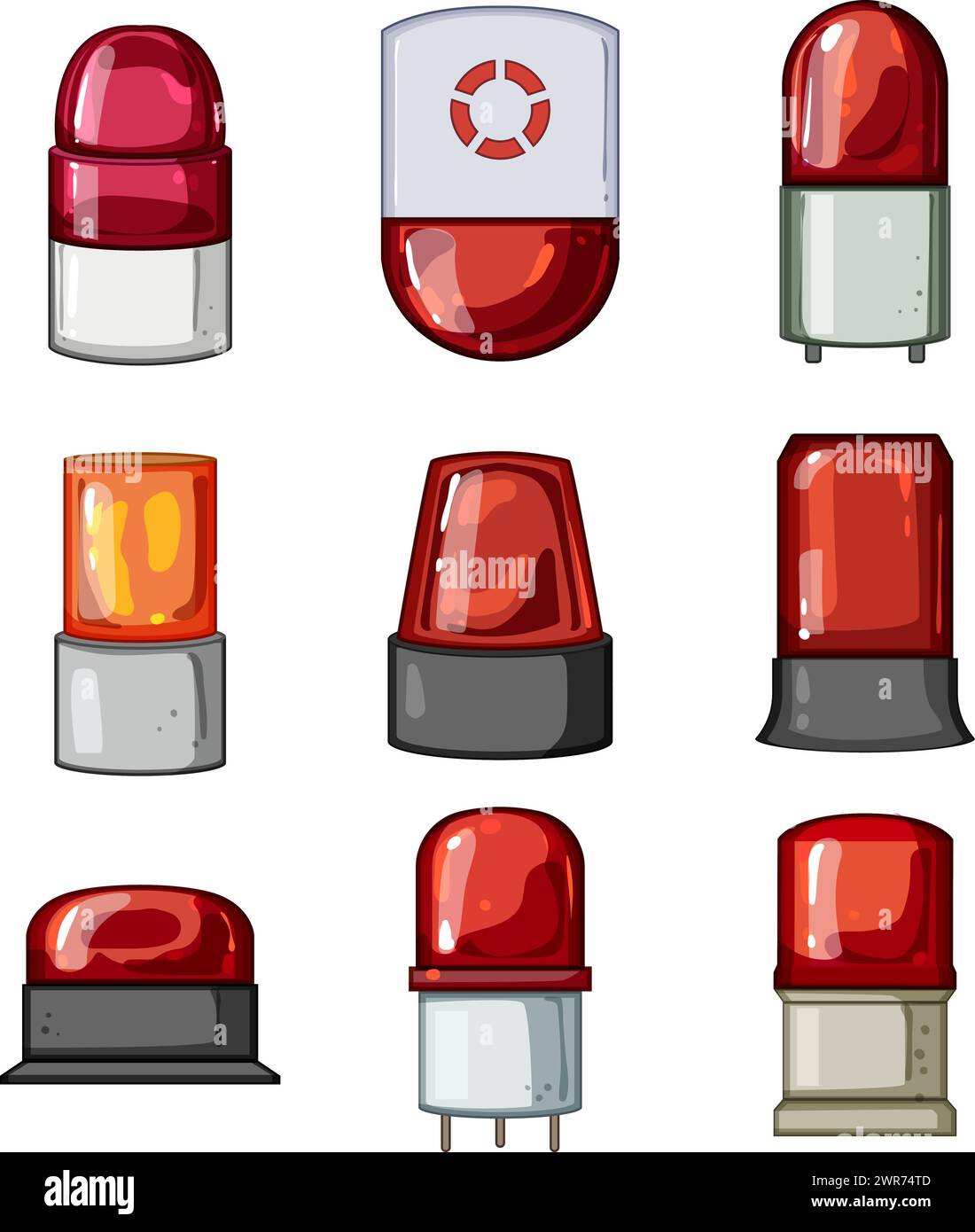 siren set cartoon vector illustration Stock Vector Image & Art - Alamy