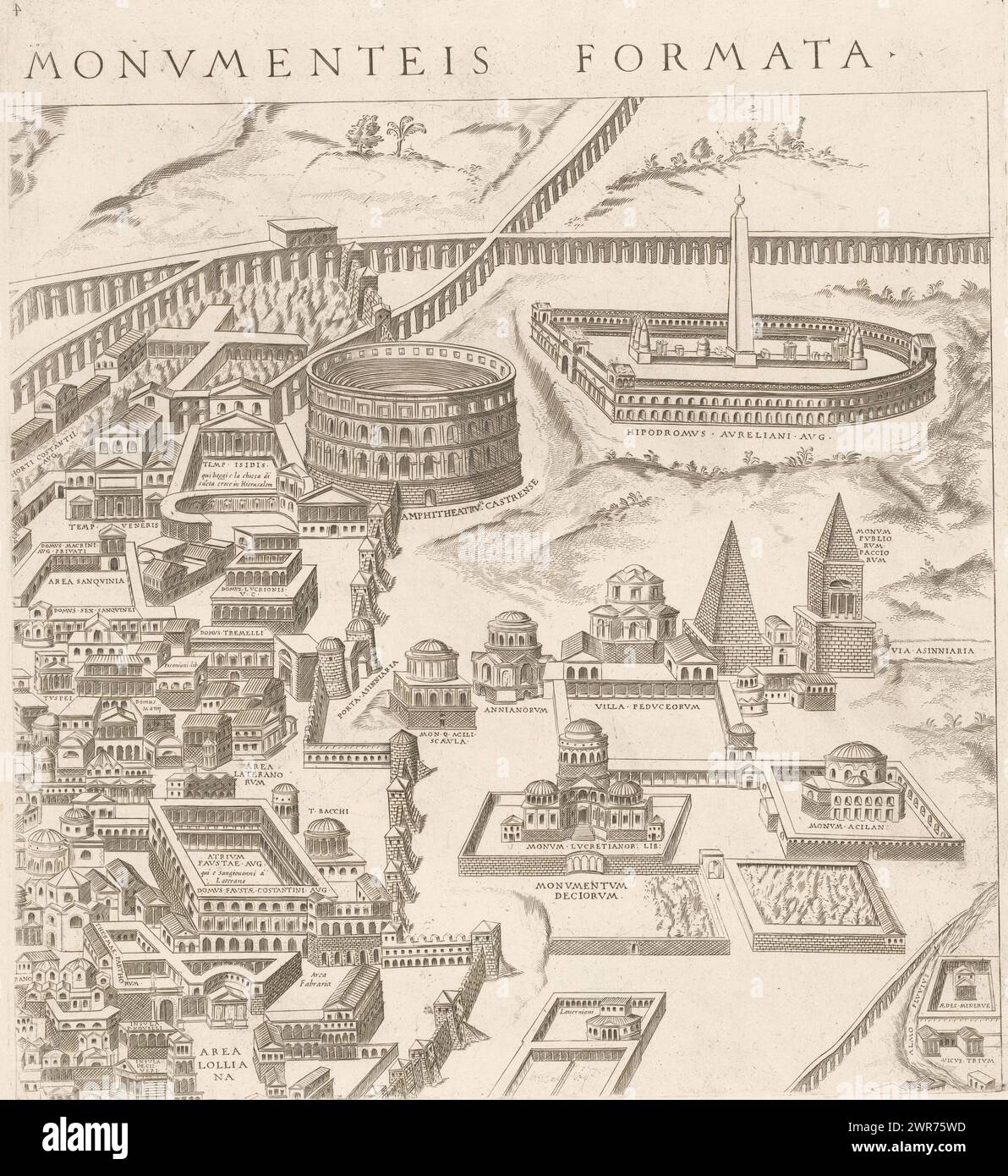 Map of Rome in Roman times (fourth part), Anteiquae urbis image, accuratissime ex vetusteis ...