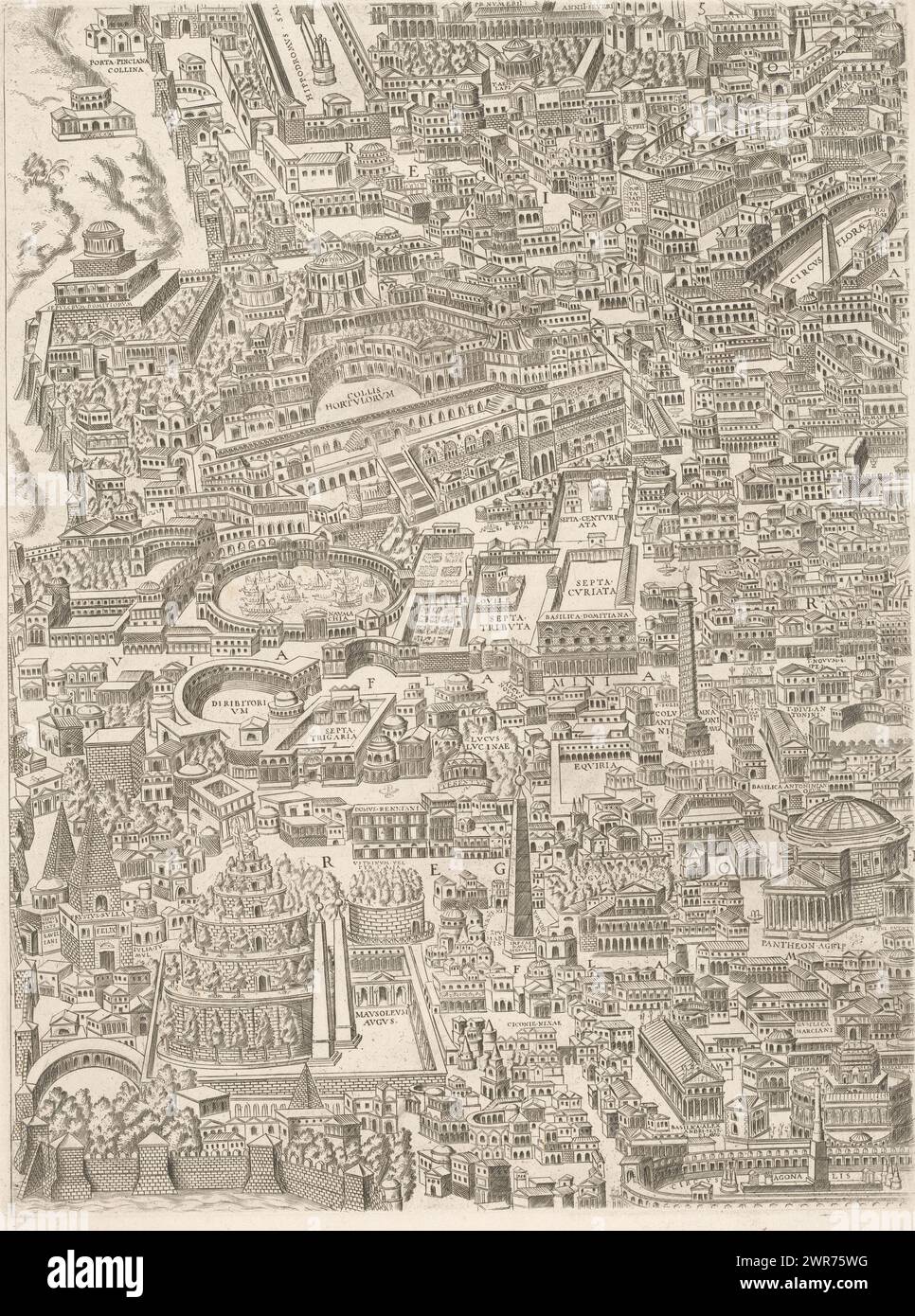 Map of Rome in Roman times (fifth part), Anteiquae urbis image, accuratissime ex vetusteis ...