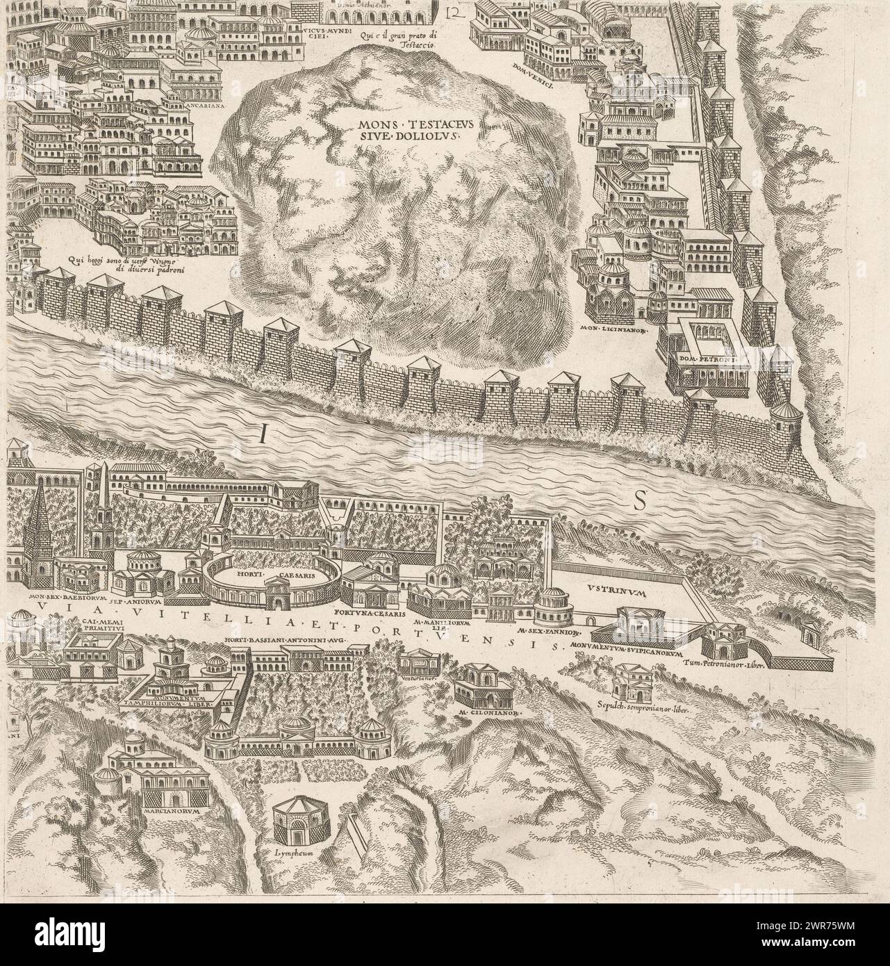 Map of Rome in Roman times (twelfth part), Anteiquae urbis image, accuratissime ex vetusteis ...