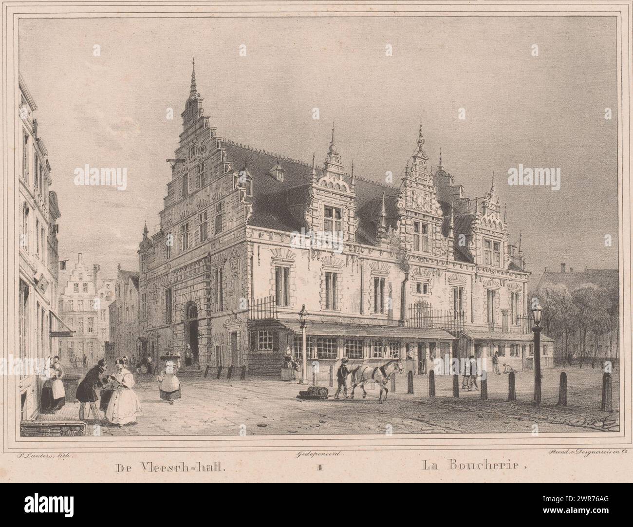 View of the Vleeshal in Haarlem, Haarlem (title on object), De Vleesch ...
