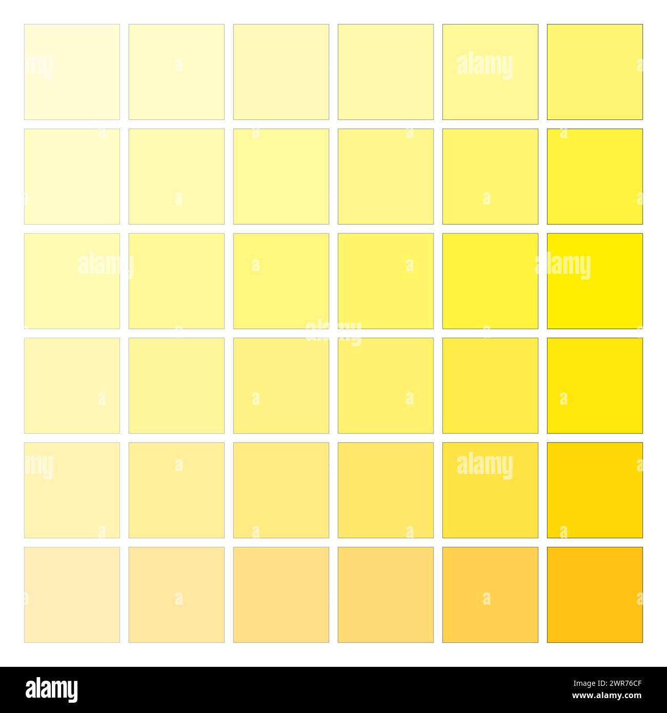 Gradient of Yellow Squares Palette. Vector illustration. EPS 10 Stock ...